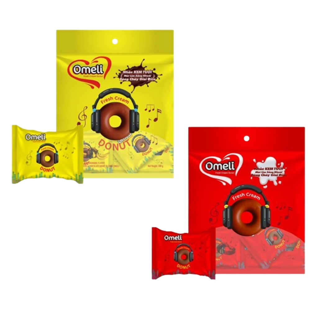 รุ่นหูหิ้ว โดนัท OMELI CHOCOLATE DONUT BANANA FLAVOR / VANILLA 300 G ...
