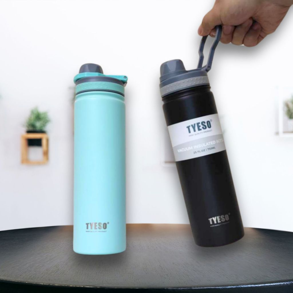 Tyeso กระติกน้ำสูญญากาศ สแตนเลส 304 เก็บความร้อนเเละเย็น ขนาด 750ml 530ml | Shopee Thailand