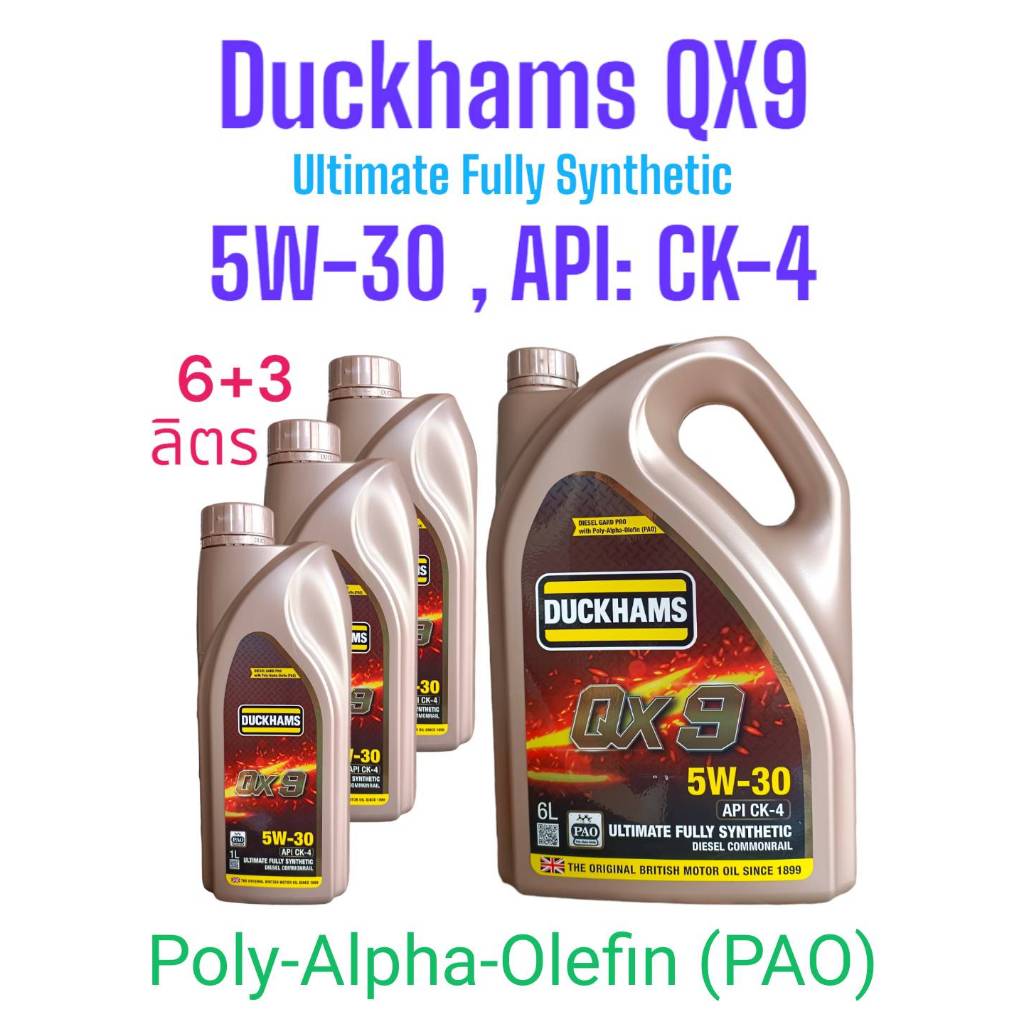 QX9 5W-30 Duckhams 6ลิตร,7ลิตร,8ลิตร,API:CK-4 with PAO Poly-Alpha ...