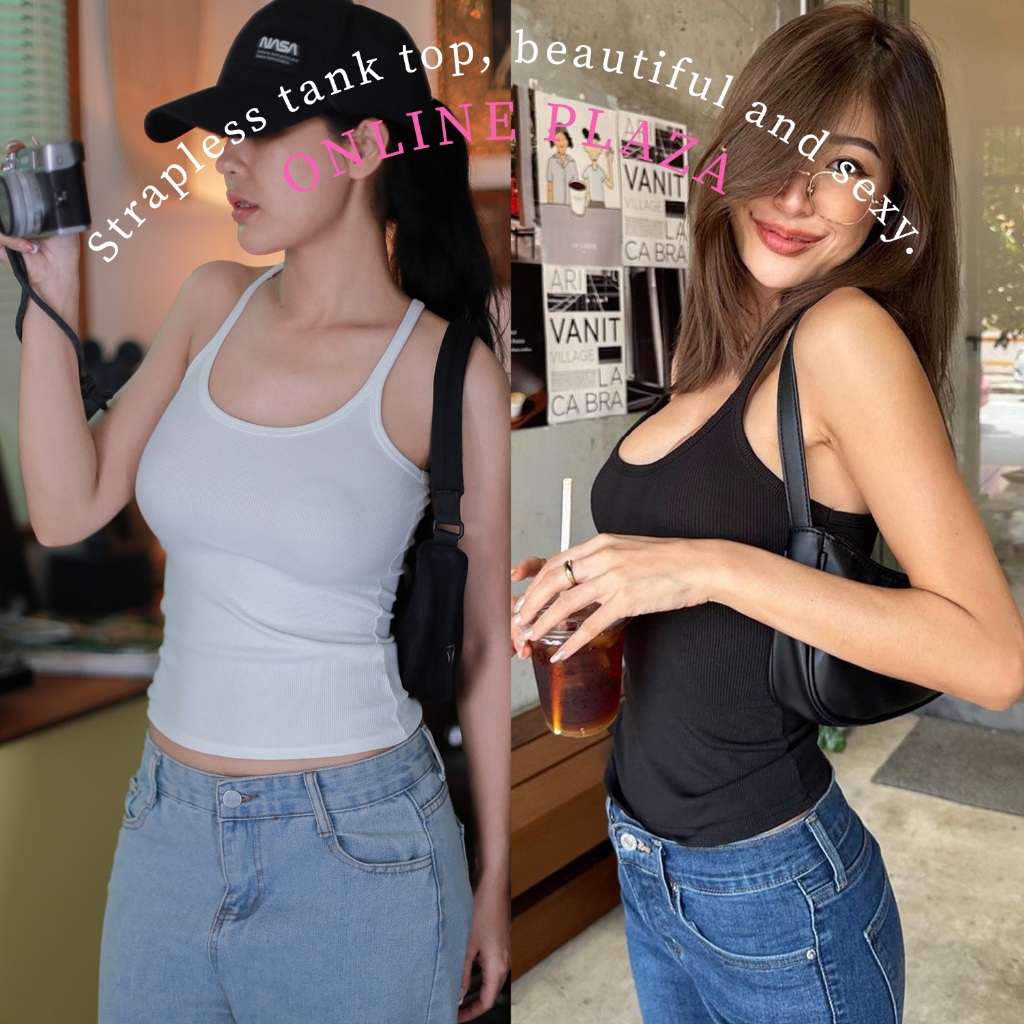 ️Molly ️ เสื้อกล้ามผู้หญิง คอยู สายเล็ก คัดทรงสวยเนื้อผ้าดี Freesize women's tank tops | Shopee ...