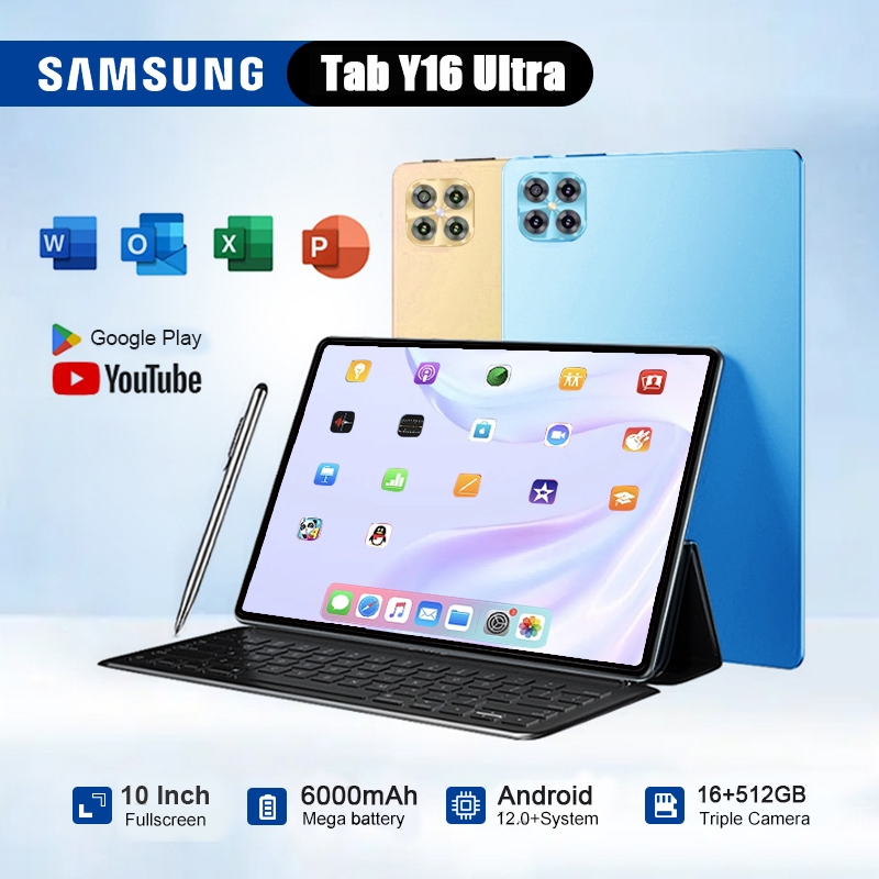 2024 Y16 แอนดรอยด์12 10นิ้ว(แรม 12GB - รอม 512GB)สองซิม 5G รองรับทุกซิม ...