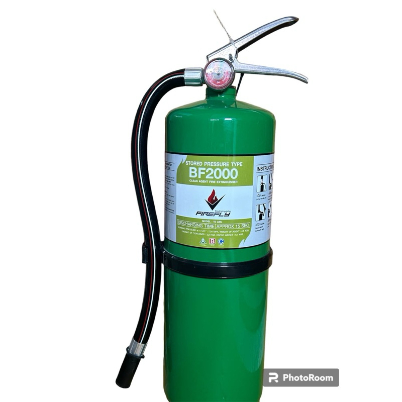 ถังดับเพลิงสารเหลวระเหย BF2000 (NON-CFC) ถังเขียว ขนาด 10 ปอนด์ ฉีดแล้วไม่มีสารตกค้างหรือฝุ่น ...