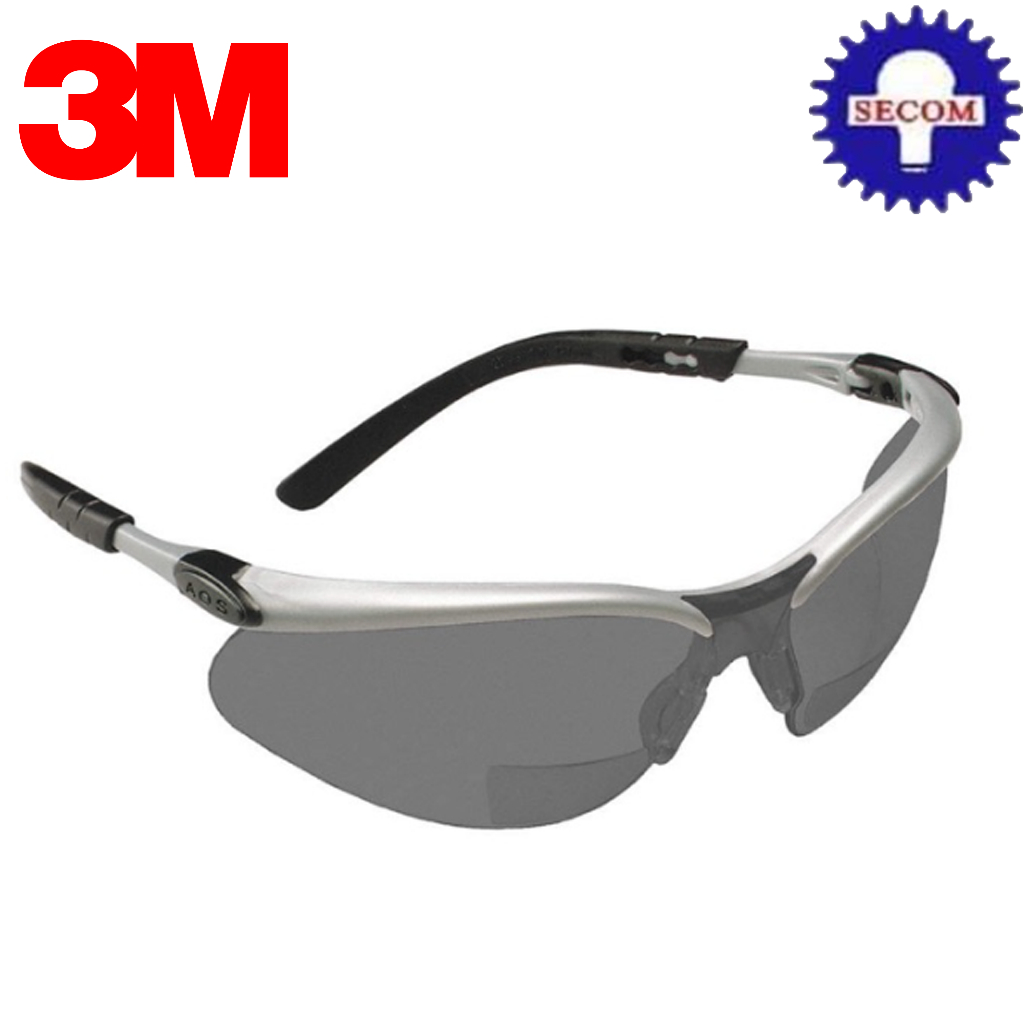 **สินค้าลดล้างสต็อก**แว่นตานิรภัย 3M กรอบแว่นสีเทา เลนส์สีดำ รุ่น BX ...