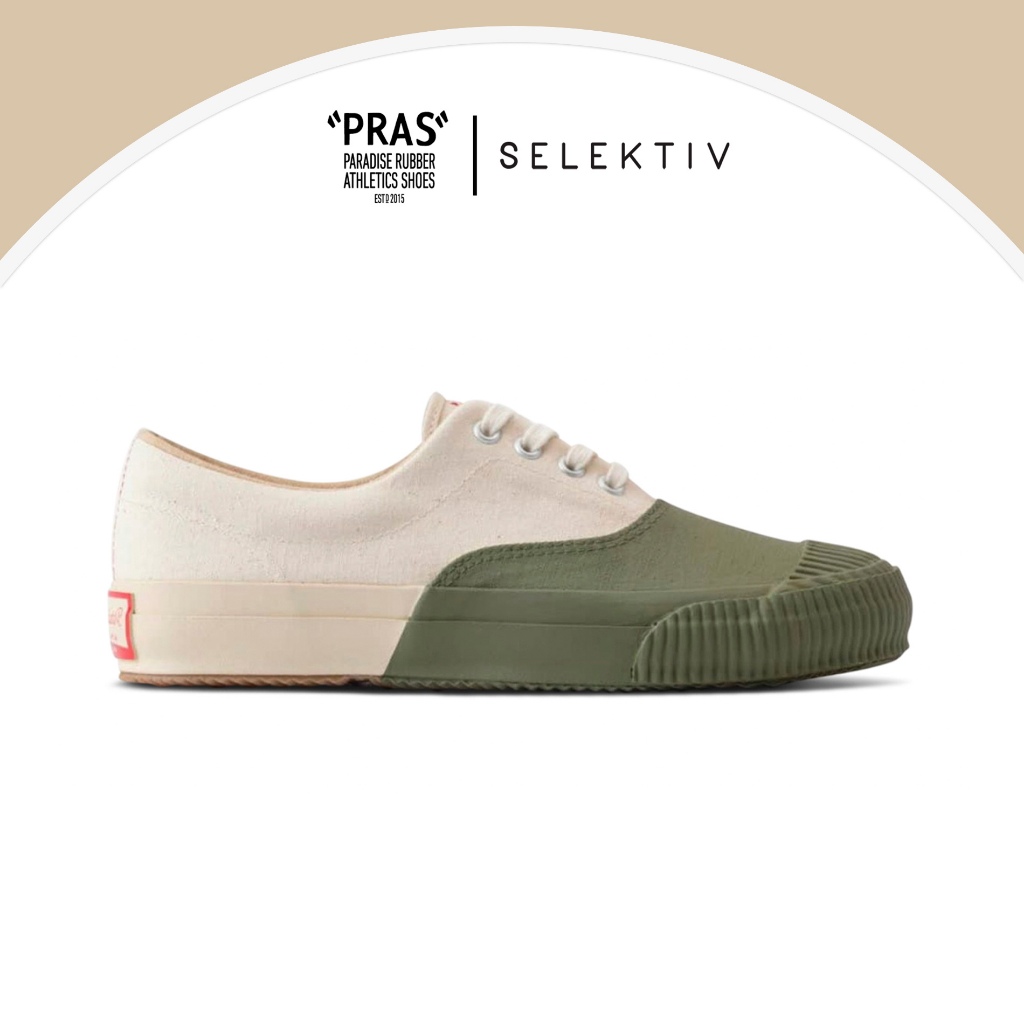 PRAS SHELLCAP DECK HAND PAINTED LO OLIVE/OFFWHITE | Shopee Thailand