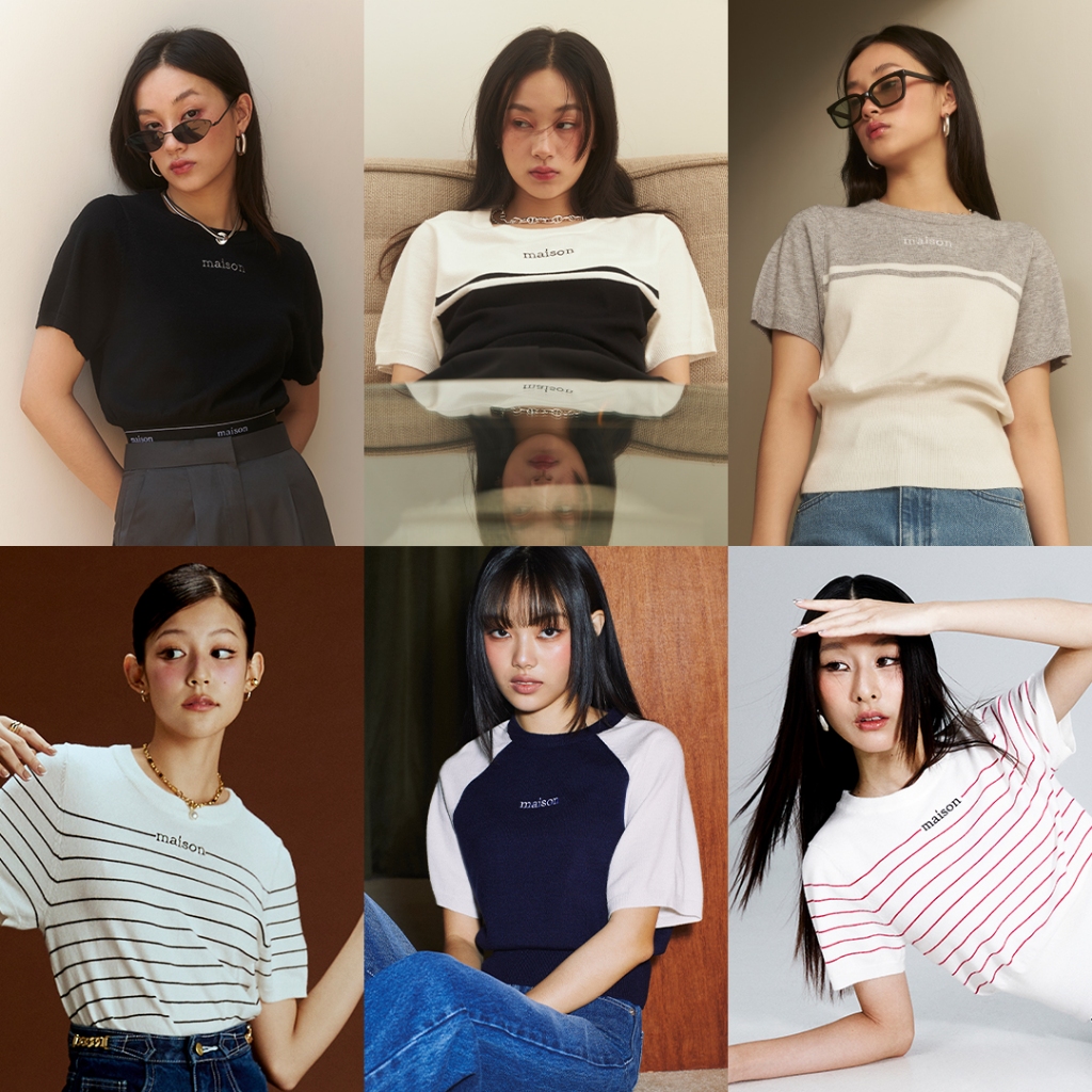 maison KEEPS | Pacific Knitted Top | เสื้อไหมพรมคอกลมปักโลโก้ | Shopee ...