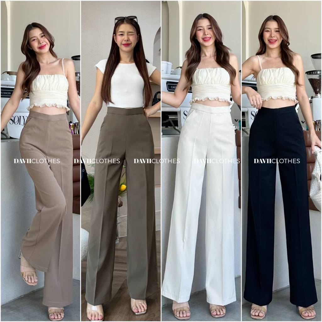 Tag:DaviiClothes | G009 กางเกงทรงกระบอก เอวสูง ซิปหลัง ผ้าลินลี่ เนื้อ ...