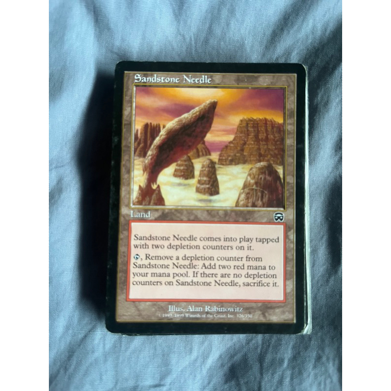 การ์ด MTG Sandstone Needle Land Magic the gathering EDH รุ่น Mercadian ...