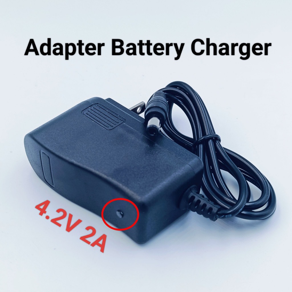 ที่ชาร์จแบตเตอรี่ลิเทียม Adapter Charger 4.2V 2A มีไฟ LED | Shopee Thailand