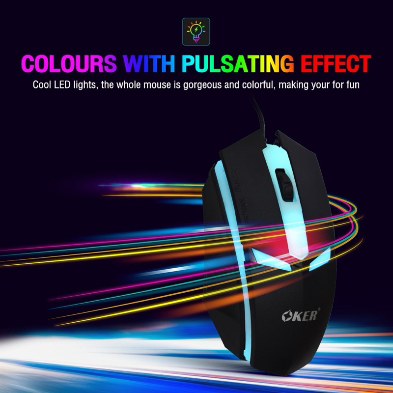 OKER OP-165 Mouse USB 7Colour Lighting Mouse มีไฟ7สี ราคาถูก ของแท้ ...