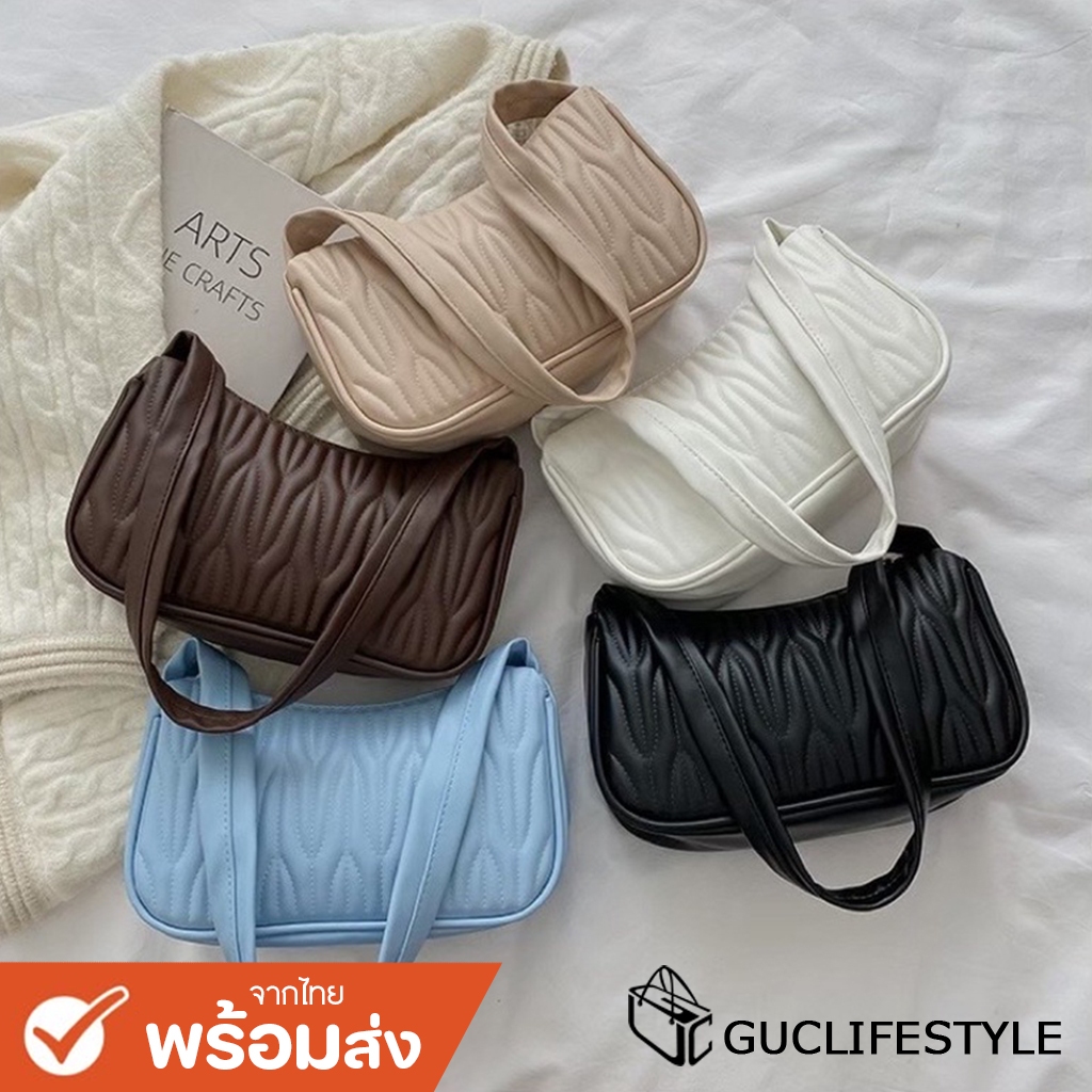GUCSELECTED(B2053) กระเป๋าสะพายไหล่หนังPU เป็นลายนูนเป็นทรงสวย | Shopee Thailand