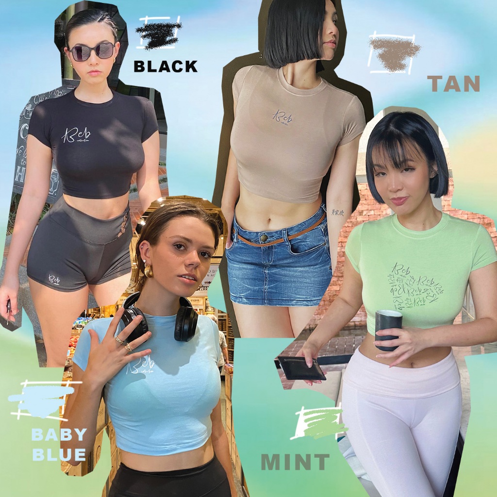 Bebcollectionnkk | Beb Logo Crop Mint/Black/Tan/Baby Blue | เสื้อคร่อป ...