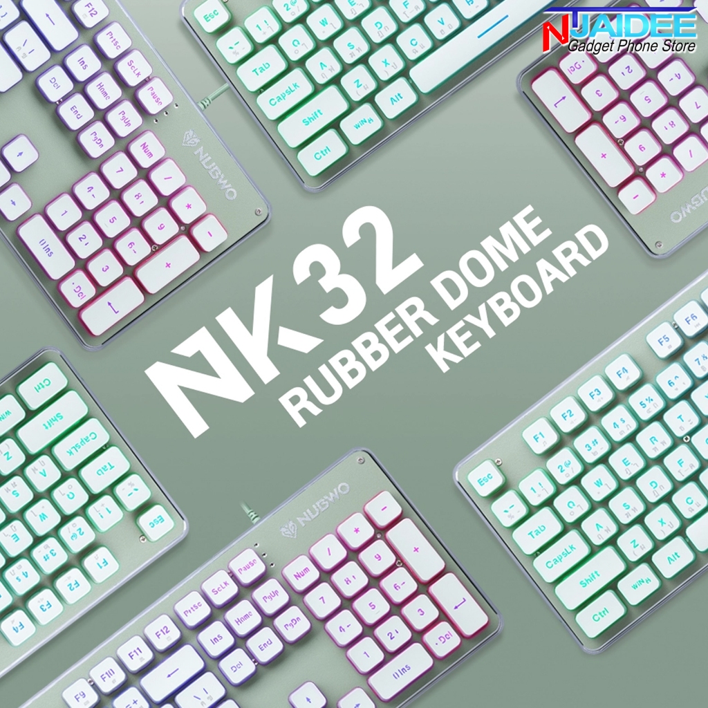 [แพ็คใน 30 นาที]คีย์บอร์ดเกมมิ่ง รุ่น NK32 7 Color Rainbow Muti-Color Backlight พร้อมระบบ Anti ...