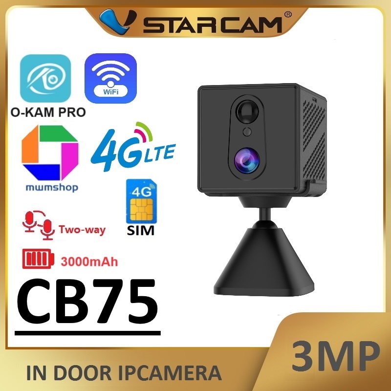 Vstarcam CB75 ( ใส่ซิมได้ ) กล้องวงจรปิดไร้สาย indoor ความละเอียด 3 MP ...