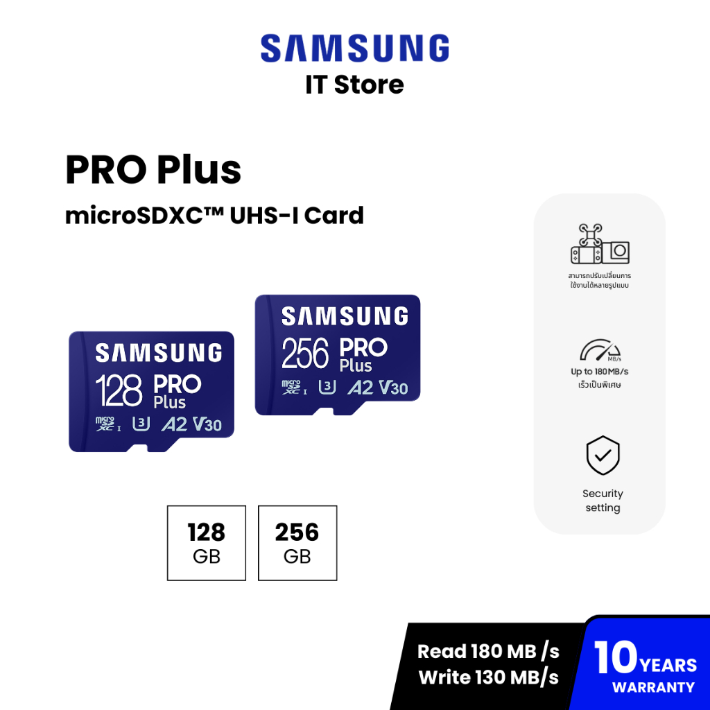 SAMSUNG PRO Plus microSD Card 128GB/ 256GB : 10Y (PRO Plus / MB-MD ...