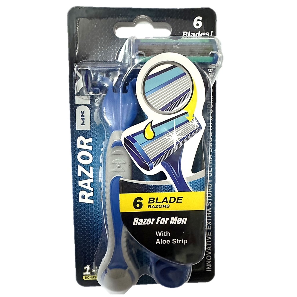MR.DIY 6 Blade Razors For Men With Aloe Strip 3Piece มีดโกนหนวดรุ่น ...