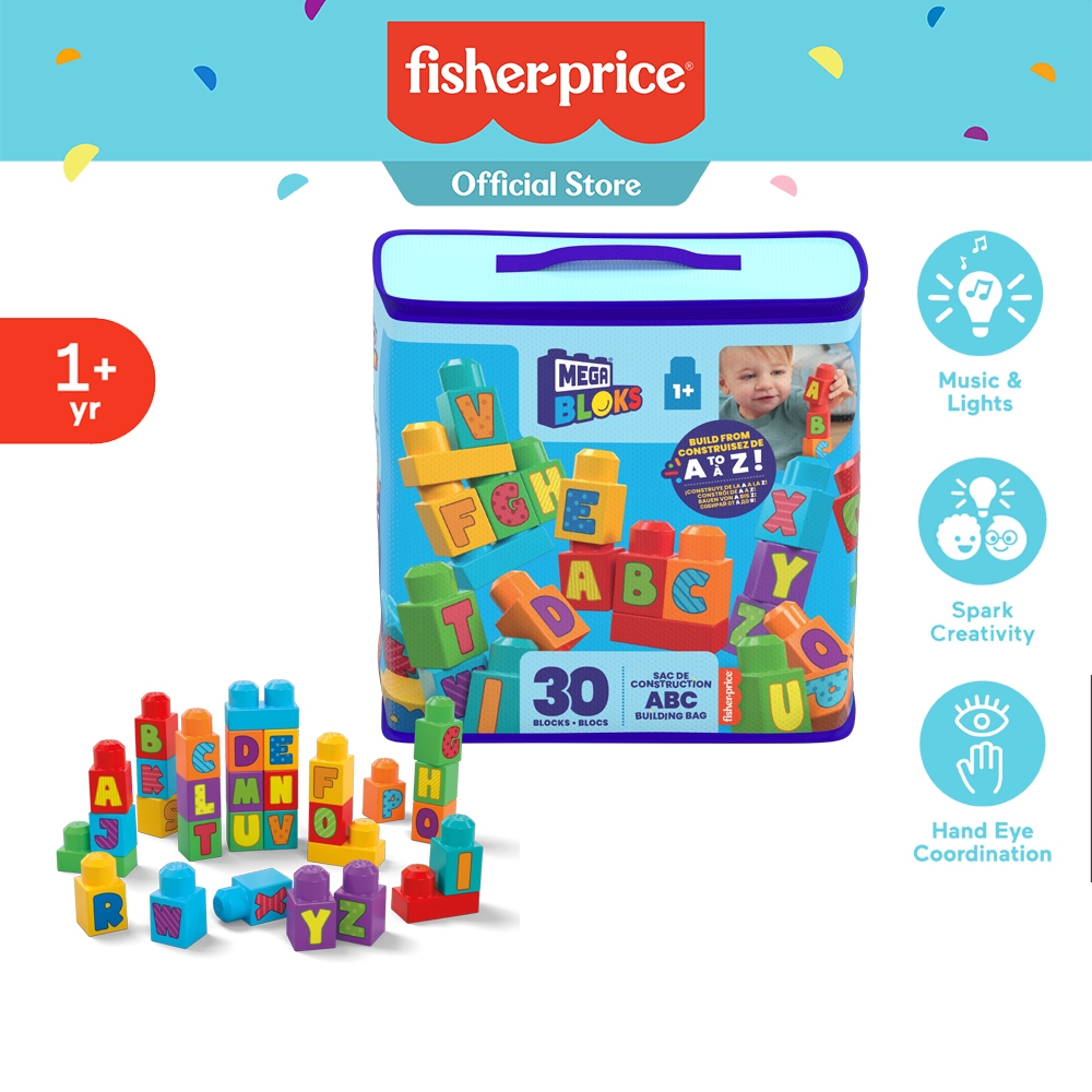 MEGA BLOKS ABC Building Bag [30pcs] เมก้า บล็อก ตัวต่อชุดเล็ก เอบีซี 30 ...