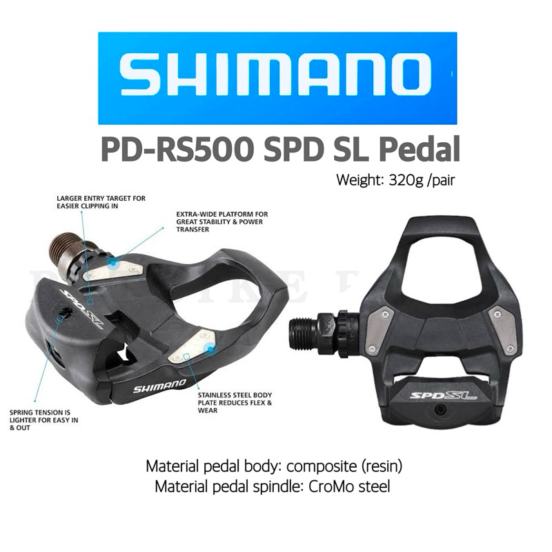 (สินค้าบริษัท) บันไดเสือหมอบ Shimano PD-RS500 ออกเเบบให้การใส่เเละถอด ...