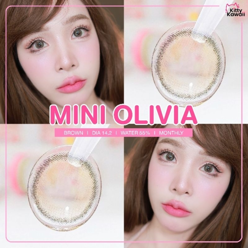 คอนแทคเลนส์ Mini Olivia : Brown / ยี่ห้อ KITTY KAWAII ; Color Brown ( สายตา 50 - 1000 ) | Shopee ...
