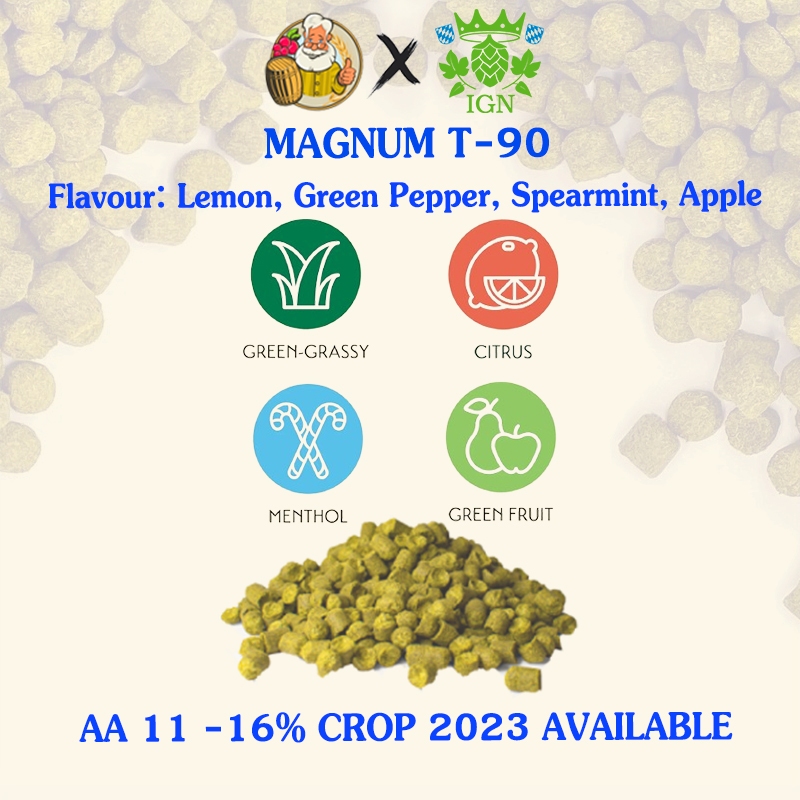 แม็คนัมฮอปส์ Magnum (GR) PELLET HOPS (T90) Crop Year 2022 ทำเบียร์ ...