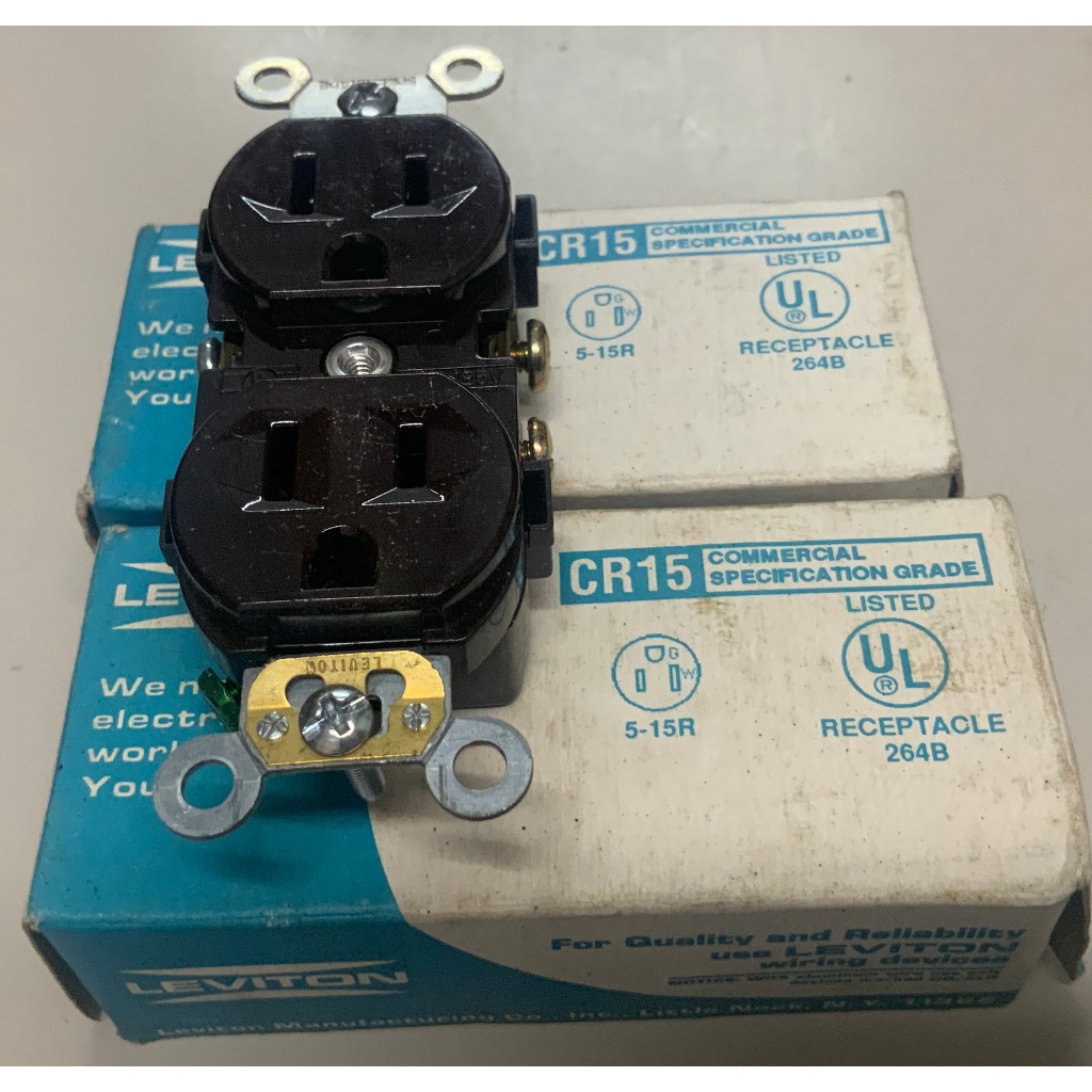 ปลั๊กผนัง Leviton CR15 (USA) สีน้ำตาล 15A | Shopee Thailand