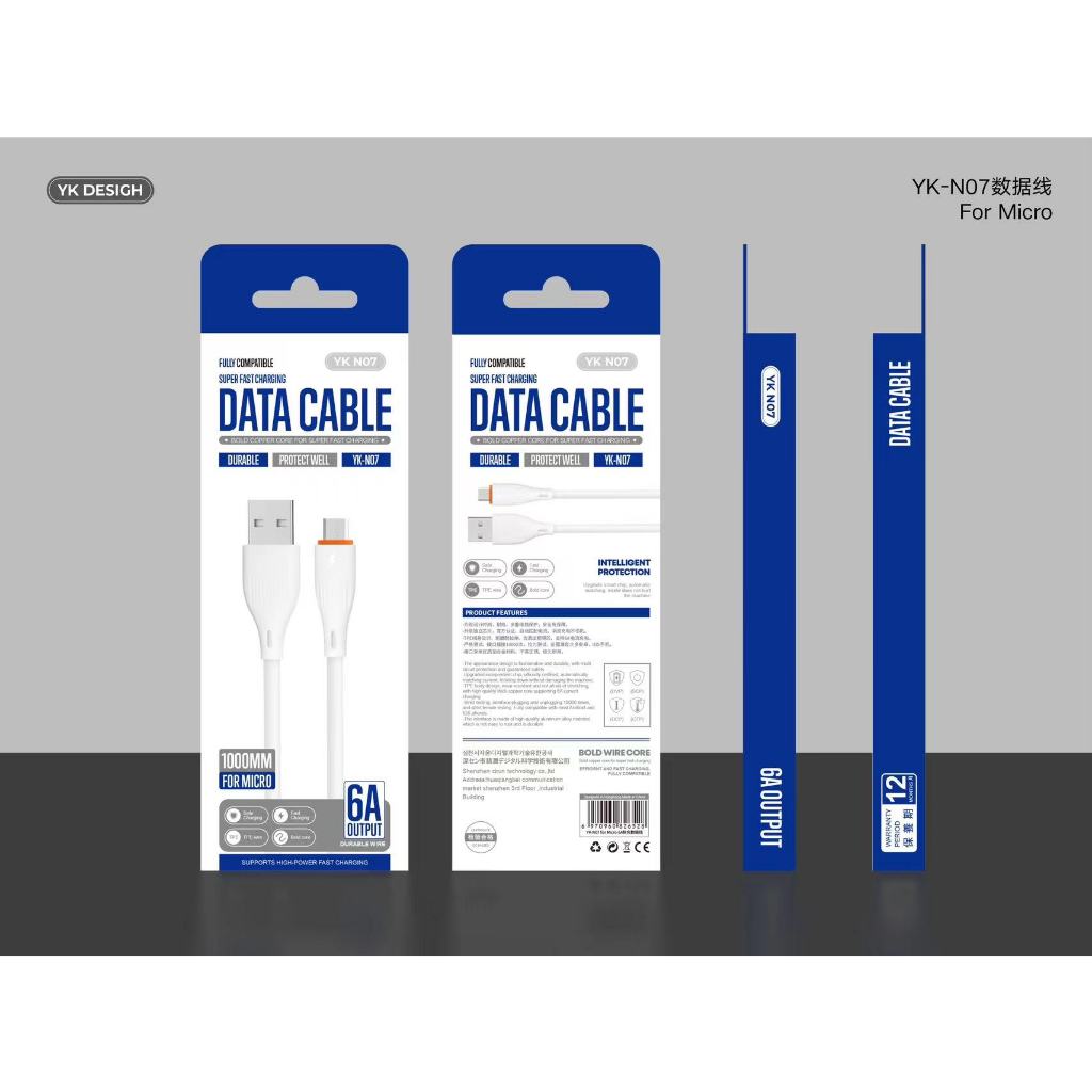 สายชาร์จ USB CABLE สายชาร์จเร็ว YK รุ่น YK-N07 1m Fast Data Sync Charging Cable | Shopee Thailand