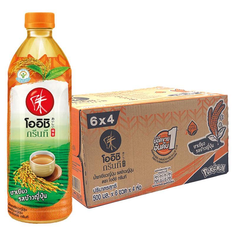 Oishi green tea ready to drink Japanese rice flavor 500 ml. x 24โออิชิ ...