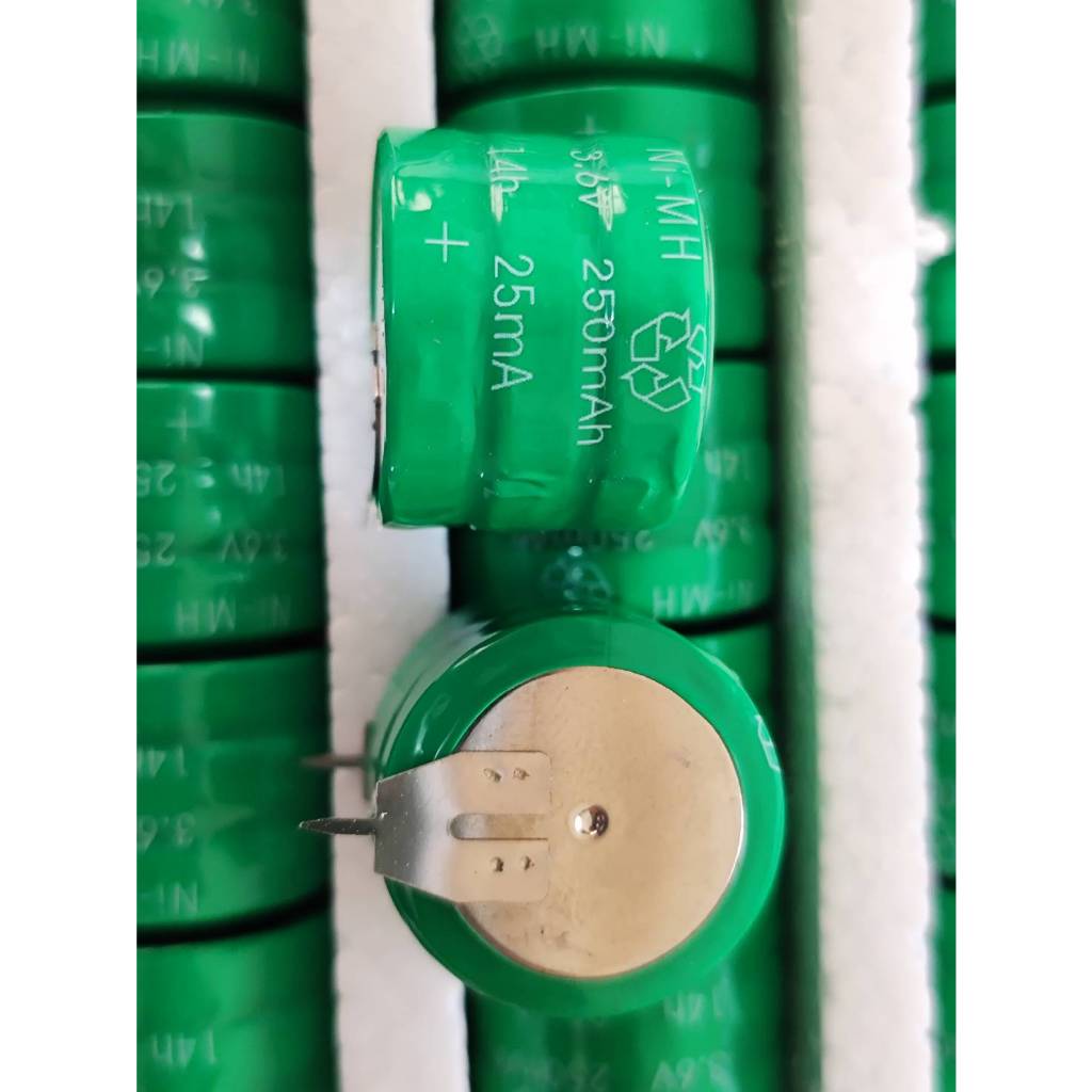 ถ่านกระดุมมีขา 3.6V 250mAh NI-MH Ni MH Batteries With 2-Pins ...