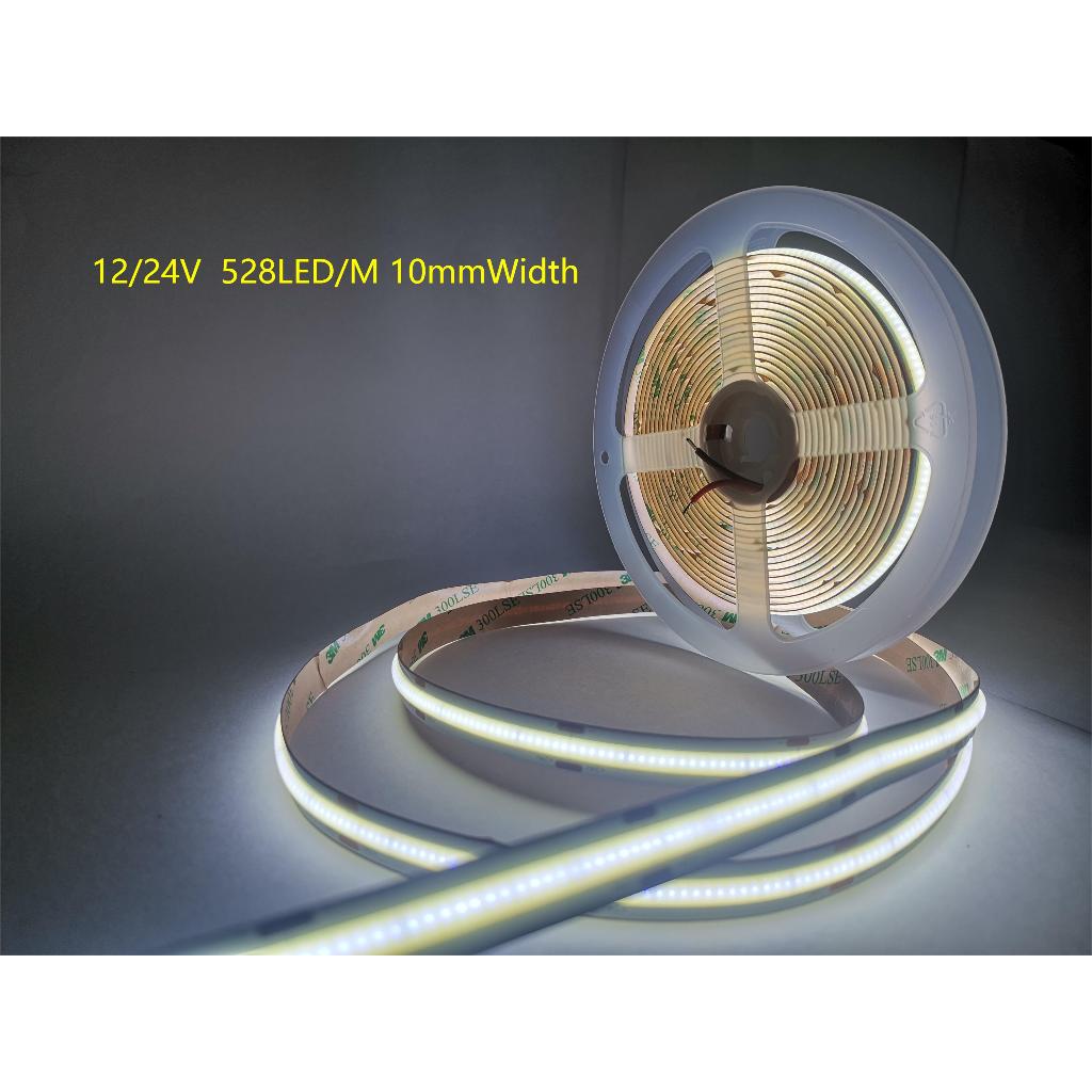5M 10M COB LED Strip Lights DC 12V 24V 528Diodes FCOB Flexible LED Bar ...