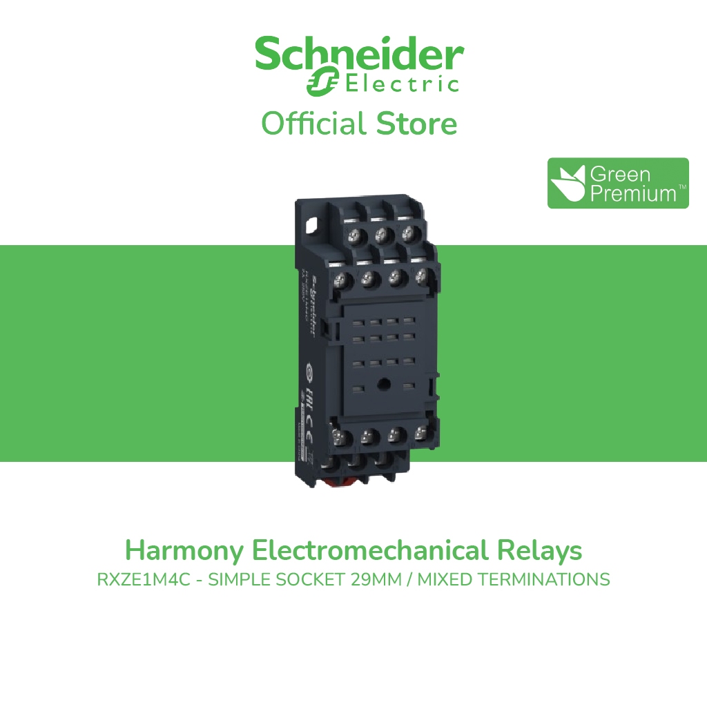 Schneider Electric Socket, ฮาร์โมนี, for RXM2LB RXM4LB relays,7A, screw connectors, mixed ...