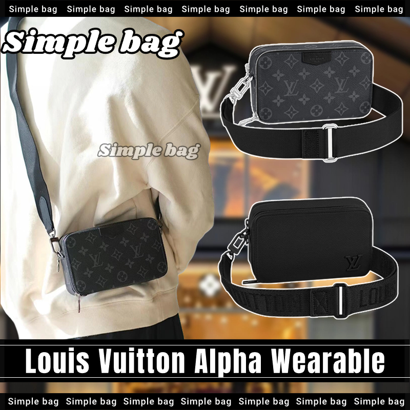 💯หลุยส์วิตตอง🍑Louis Vuitton Alpha Wearable Wallet Shoulder bag กระเป๋า ...