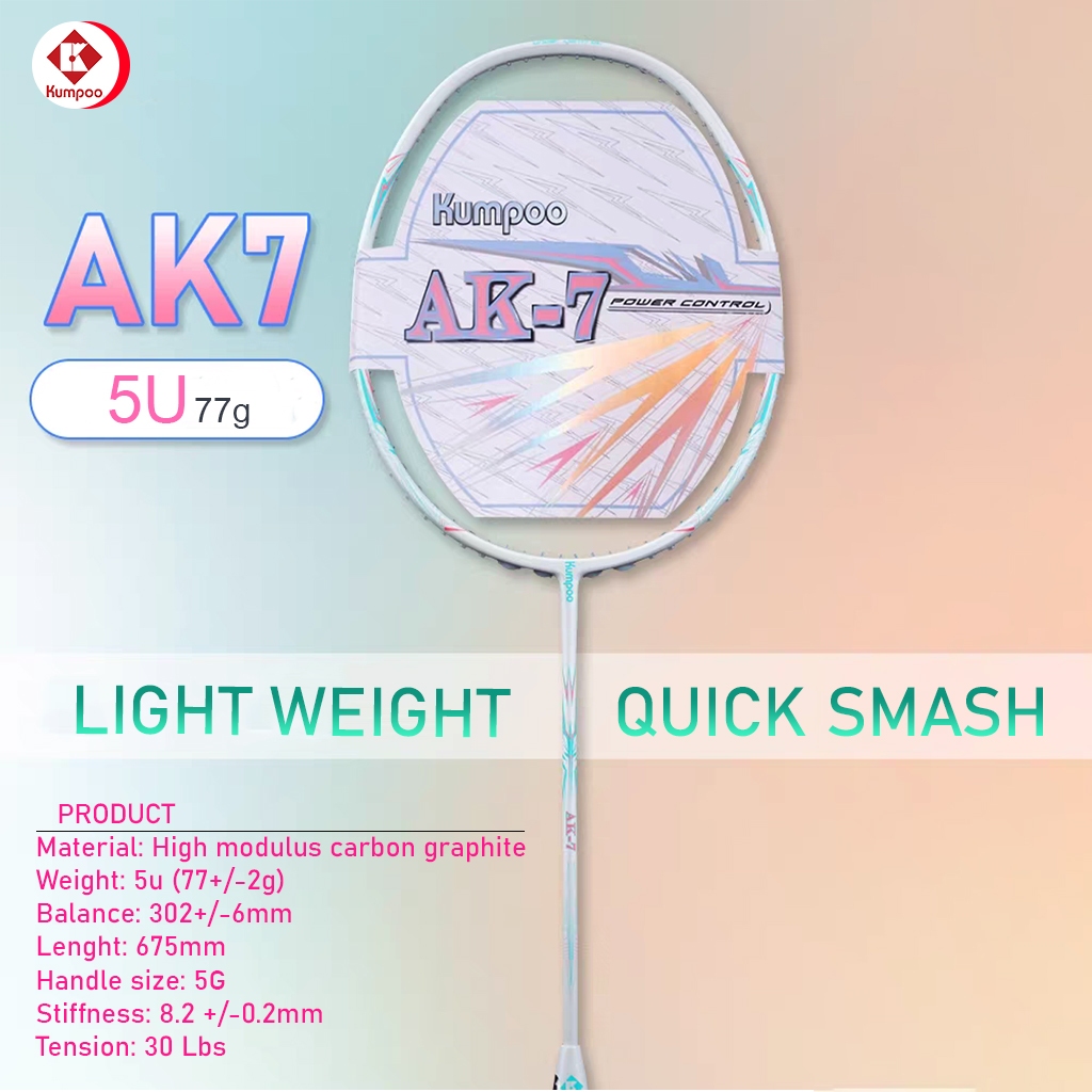 ไม้แบดมินตัน Kumpoo รุ่น AK-7 New Color (77g) | Shopee Thailand