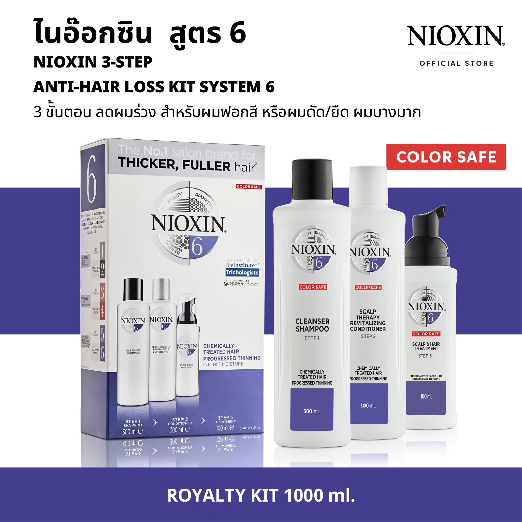 NIOXIN 3-STEP ANTI-HAIR LOSS KIT SYSTEM 6 ชุดเซ็ท3ขั้นตอน สูตร6 สำหรับ ...