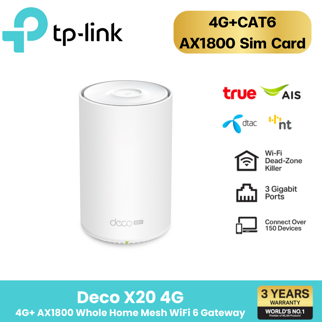 TP-Link Deco X20-4G+ AX1800 Whole Home Mesh WiFi 6 Gateway ...