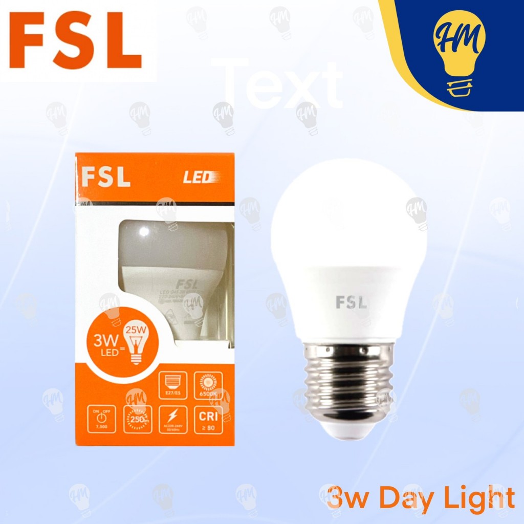 FSL หลอดไฟ LED 3W แสงขาว/แสงวอร์ม หลอดประหยัดไฟ LED Bulb | Shopee Thailand