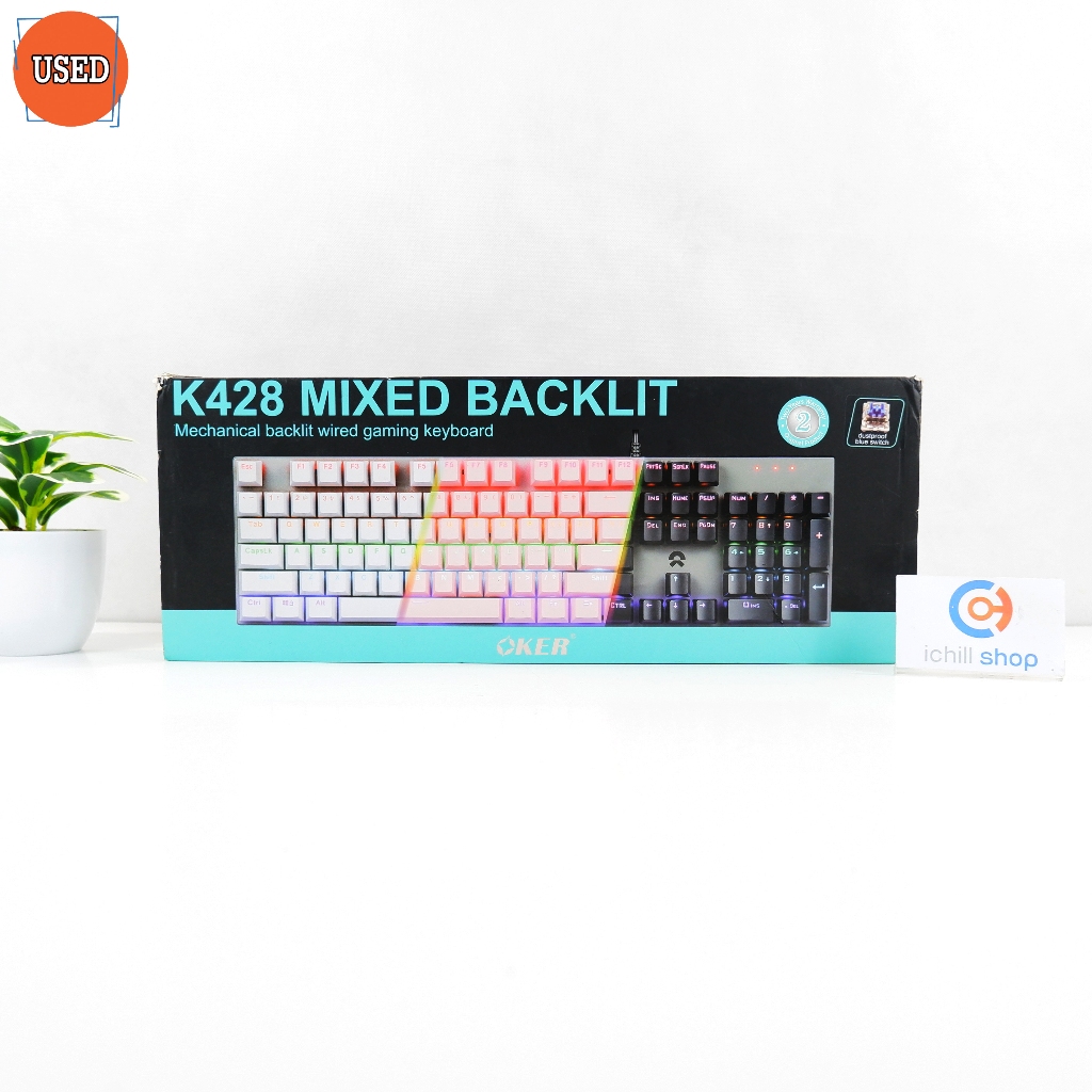 KEYBOARD (คีย์บอร์ด) OKER K428 BLACK (BLUE SWITCH) P14335 | Shopee Thailand
