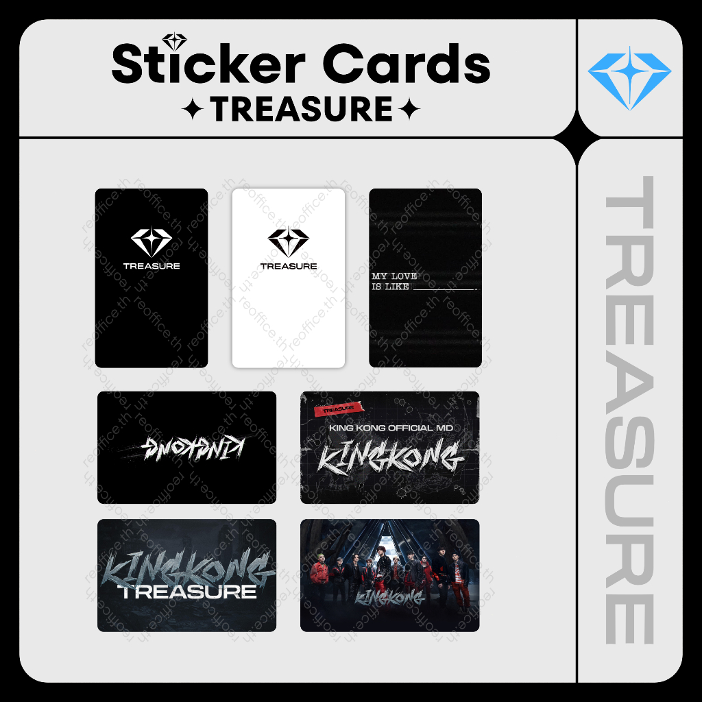 Sticker Cards TREASURE K-POP สติ๊กเกอร์ติดบัตร bts mrt ไดคัทพร้อมลอกใช้ ...