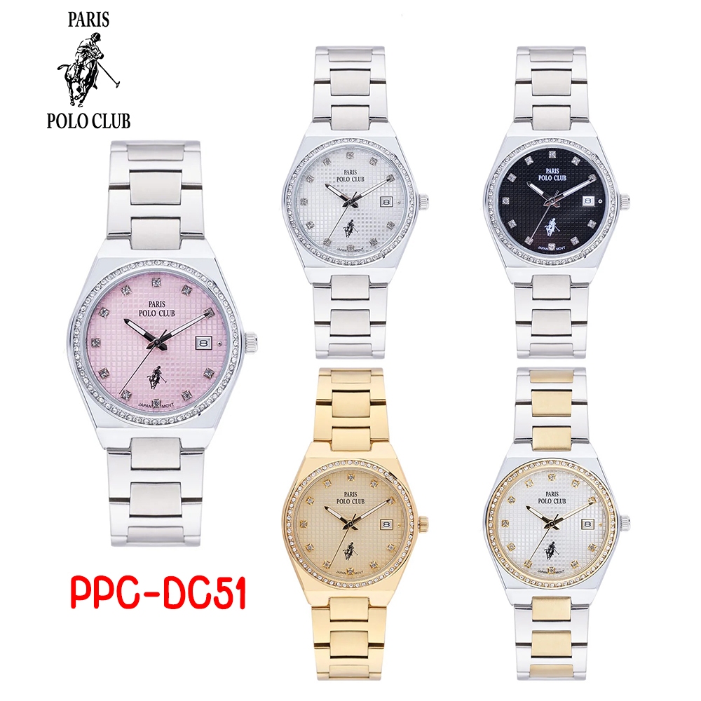 Paris Polo Club นาฬิกาข้อมือผู้หญิง สายสแตนเลส รุ่น PPC-DC51 | Shopee Thailand