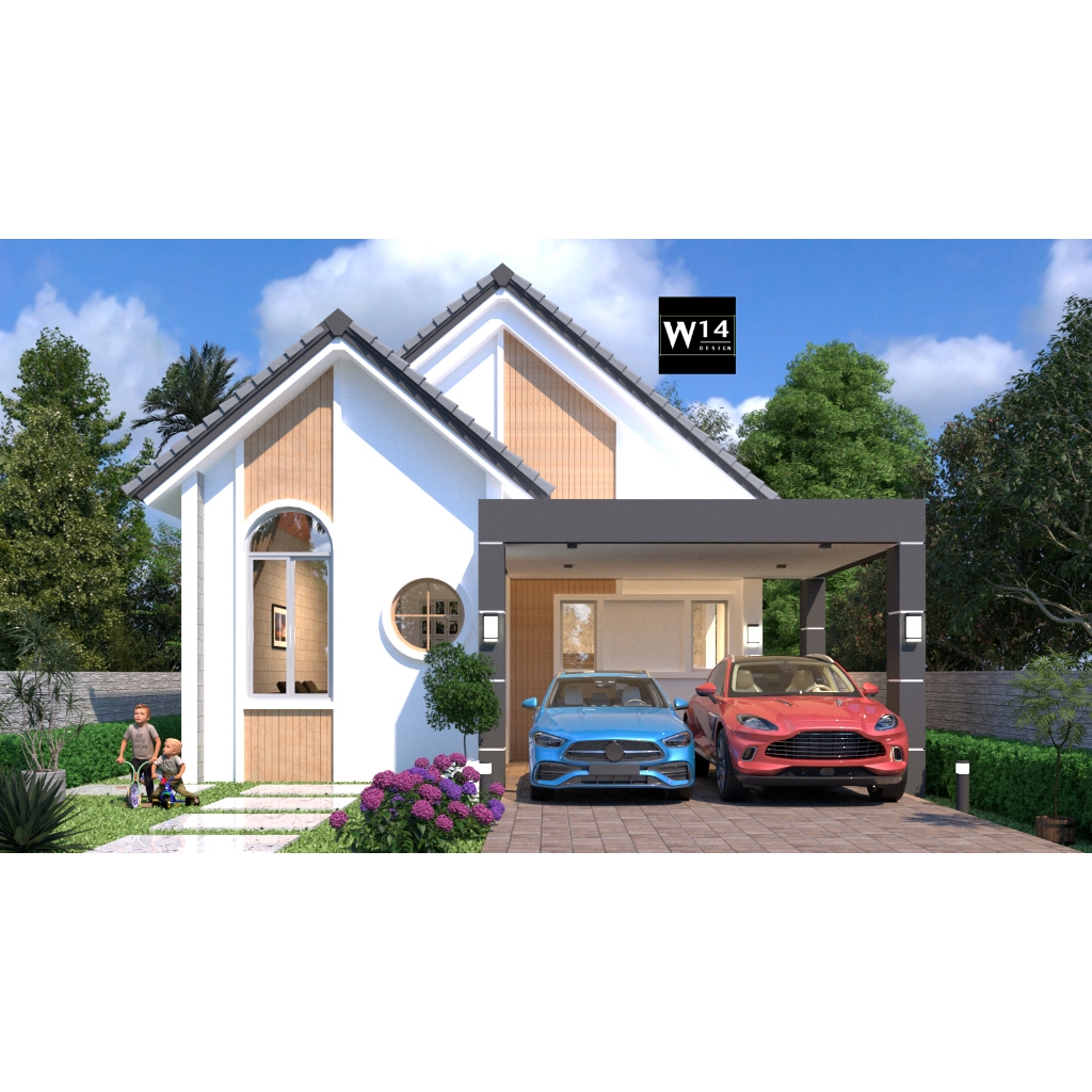 W-14A แบบบ้านมินิมอลสำเร็จรูป แบบบ้านชั้นเดียว สไตล์มินิมอล นอร์ดิก ...