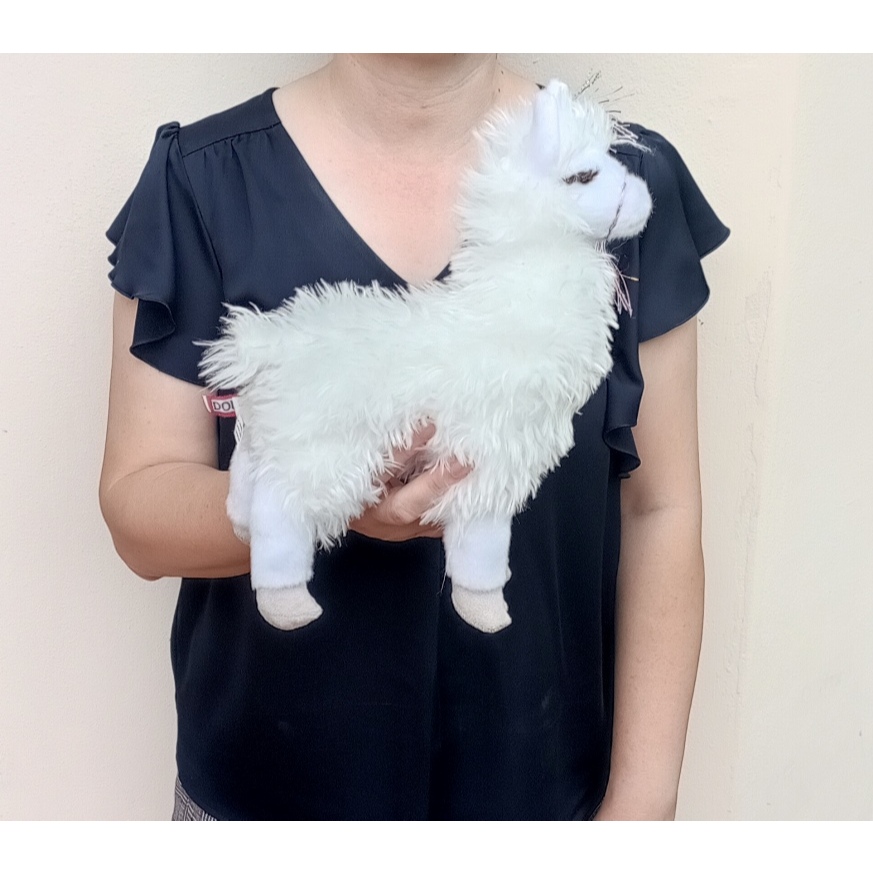 ตุ๊กตาอัลปาก้า ขนนุ่ม Douglas Evelyn White Llama Alpaca Eyes Lashes ...