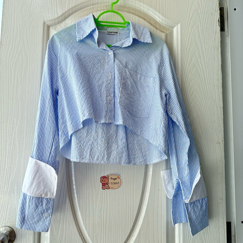 ส่งต่อเสื้อเชิ้ต Promthong สีฟ้า ซักอย่างเดียว ไม่เคยใส่ค่ะ | Shopee ...