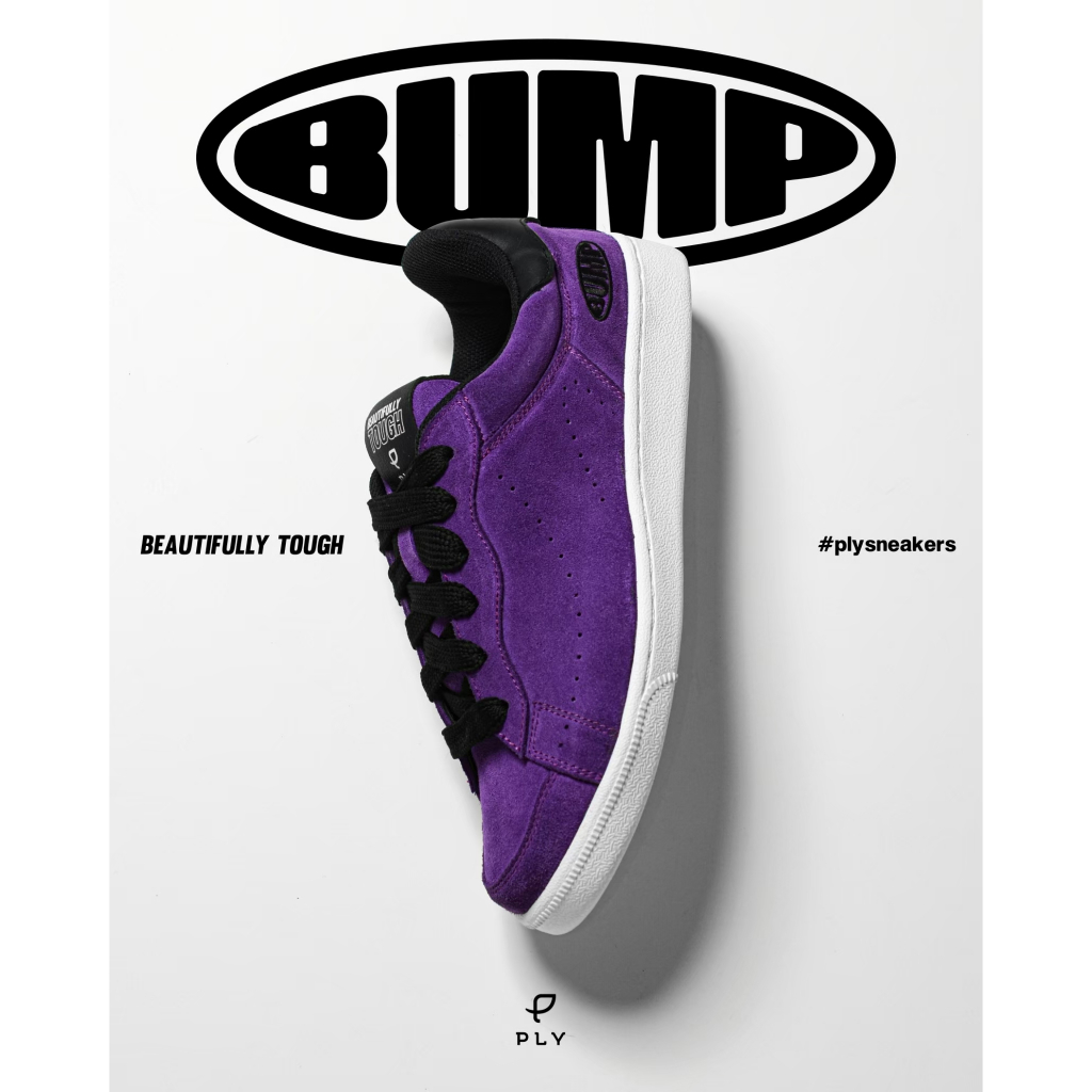 PLY Sneakers รุ่น BUMP (VIOLET) รองเท้าผ้าใบ หนังกลับ | Shopee Thailand