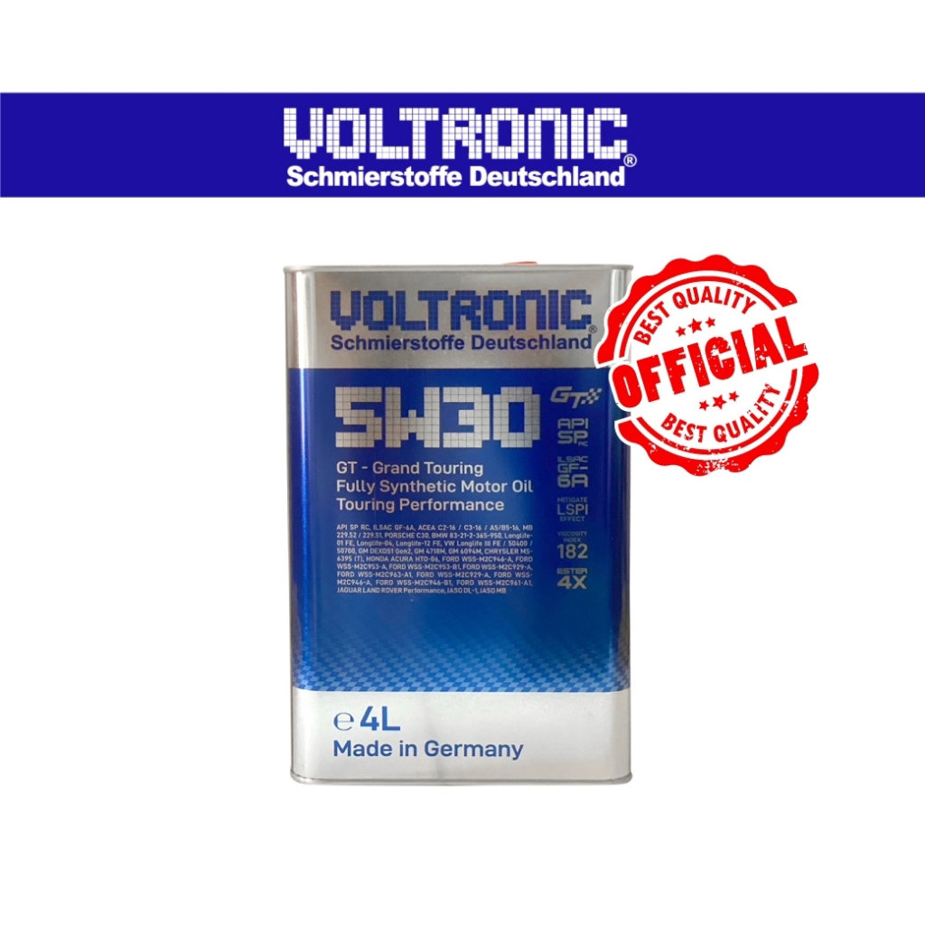 น้ำมันเครื่อง โวลโทรนิค VOLTRONIC 5W30 GT FULLY SYNTH MOTOR OIL,4 LTR ...