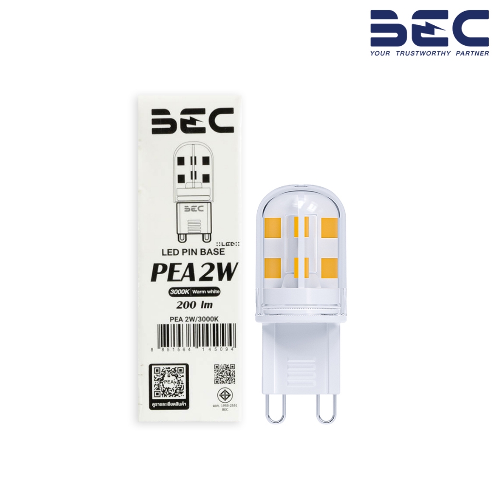 BEC หลอดไฟ LED รุ่น PEA G9 2W, 4W ขั้วหลอด G9 (แสงวอร์มไวท์ Warm White ...