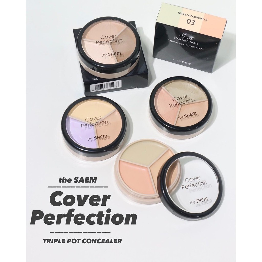 THE SAEM COVER PERFECTION TRIPLE POT คอนซีลเลอร์ 3 หลุม | Shopee Thailand