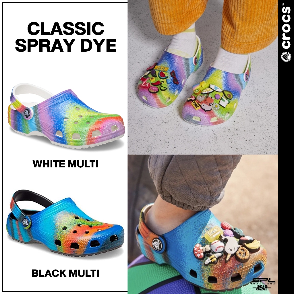 Crocs Collection รองเท้าแตะ CR UX CS Spray Dye Clog 208054-0C4 / 208054 ...