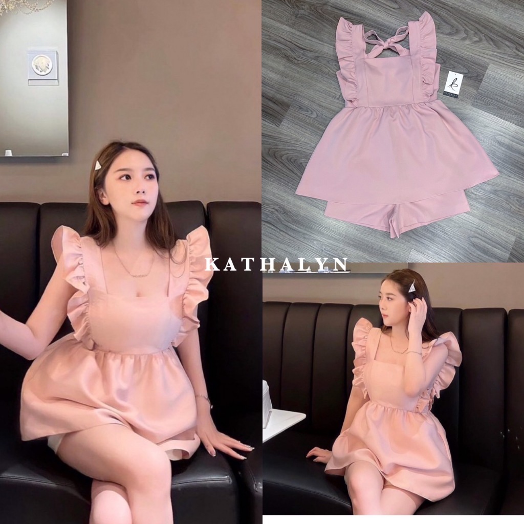 KATHALYN เสื้อแขนกุด คอเหลี่ยมแขนดีไซน์แต่งระบายPINK(*รบกวนเช็คสต๊อกก่อนกดสั่งซื้อ) | Shopee ...
