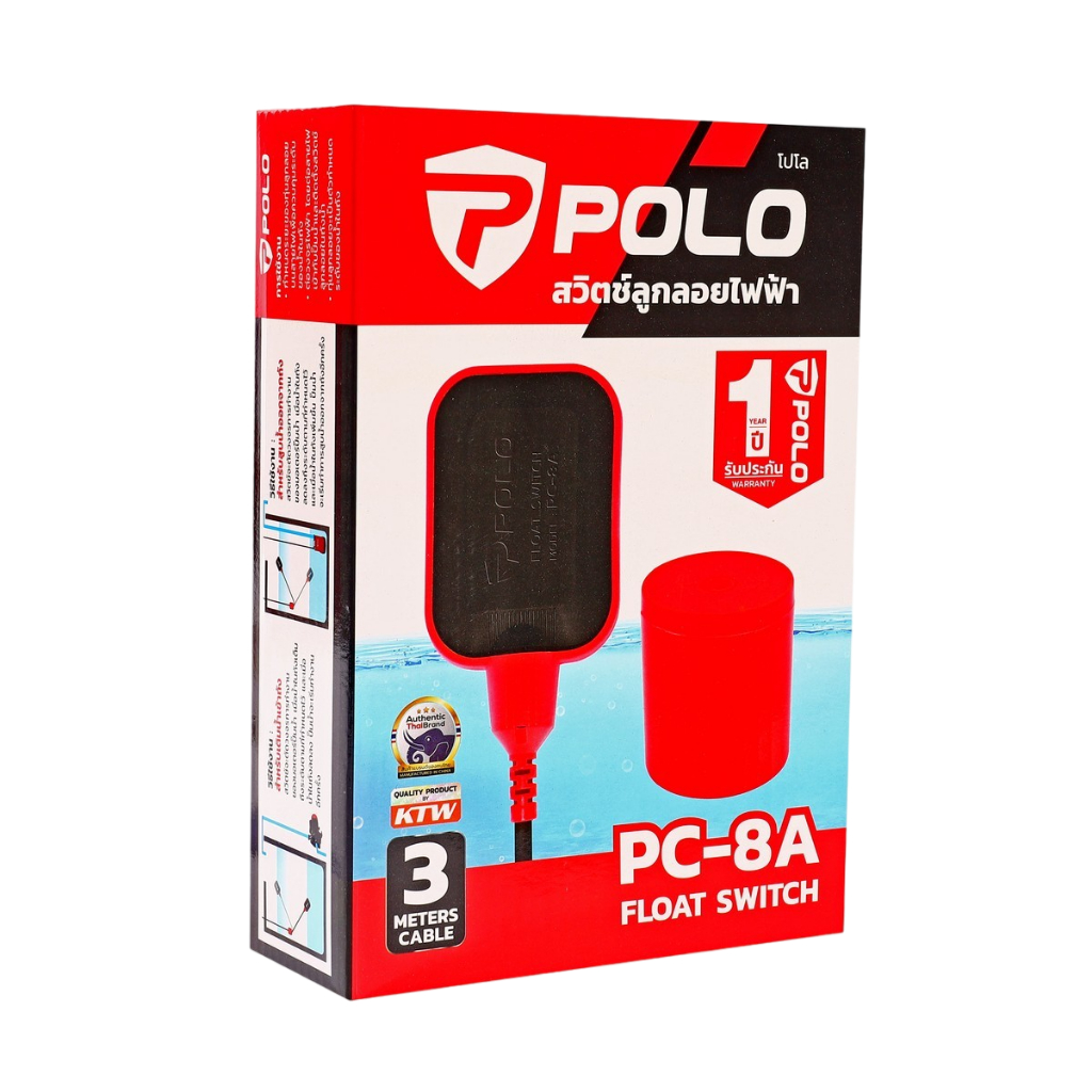 POLO สวิทซ์ลูกลอยไฟฟ้า PC-8A #ลูกลอยไฟฟ้า | Shopee Thailand