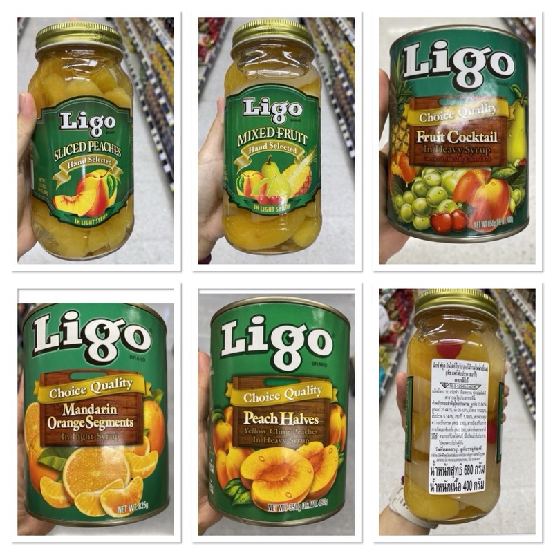 พีช ในน้ำเชื่อม ลิโก้ 680 G. Ligo Sliced Peaches Hand Selected In Light ...