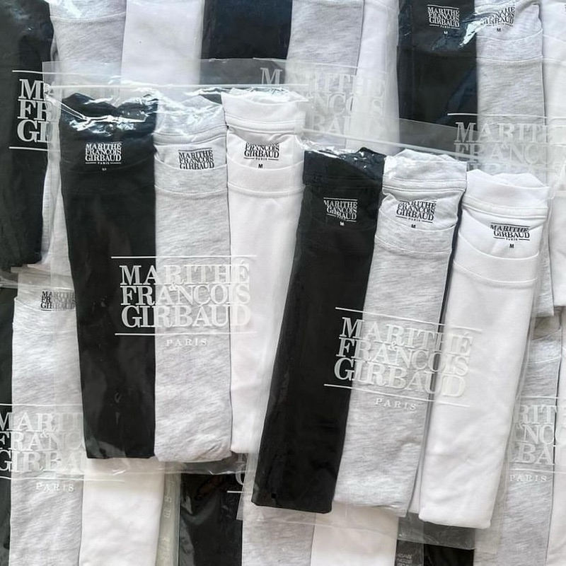 🇰🇷 พร้อมส่ง 🇰🇷 marithe 3pack small regular logo tee | Shopee Thailand