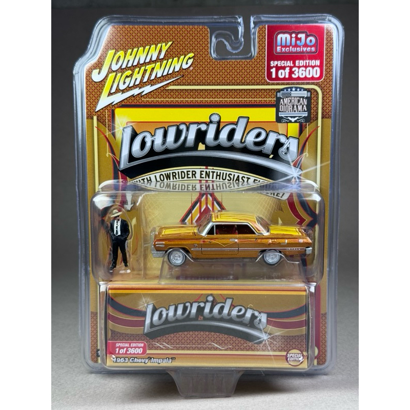 Lowriders 1963 Chevrolet Impala with American Diorama Figure Scale 1:64 ...